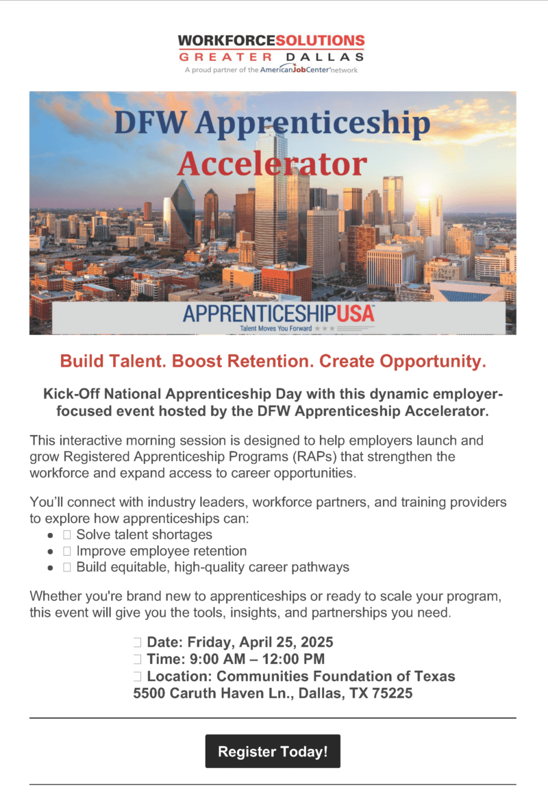 DFW Apprenticeship Accelerator - Workforce Solutions Greater Dallas
