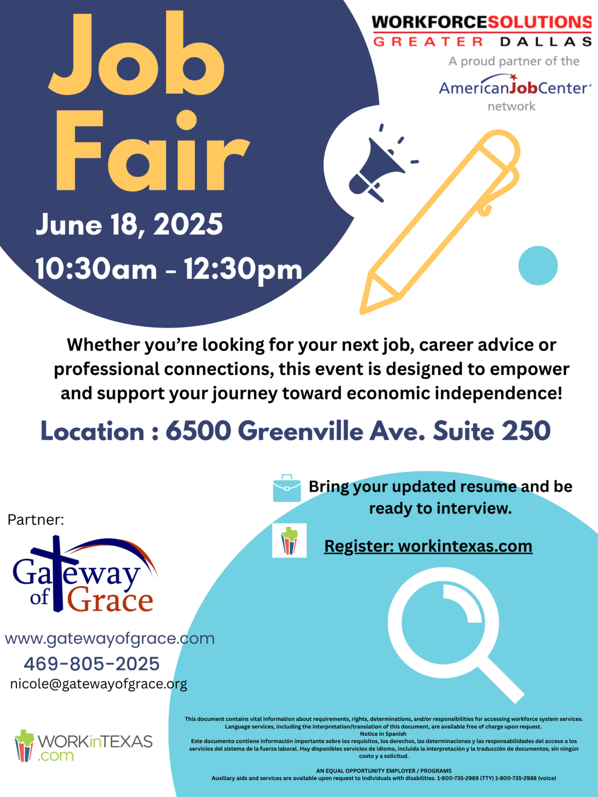 Gateway of Grace Job Fair - Workforce Solutions Greater Dallas
