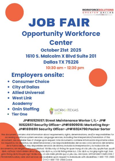 Events for October 2025 › Job Fairs › – Workforce Solutions Greater Dallas