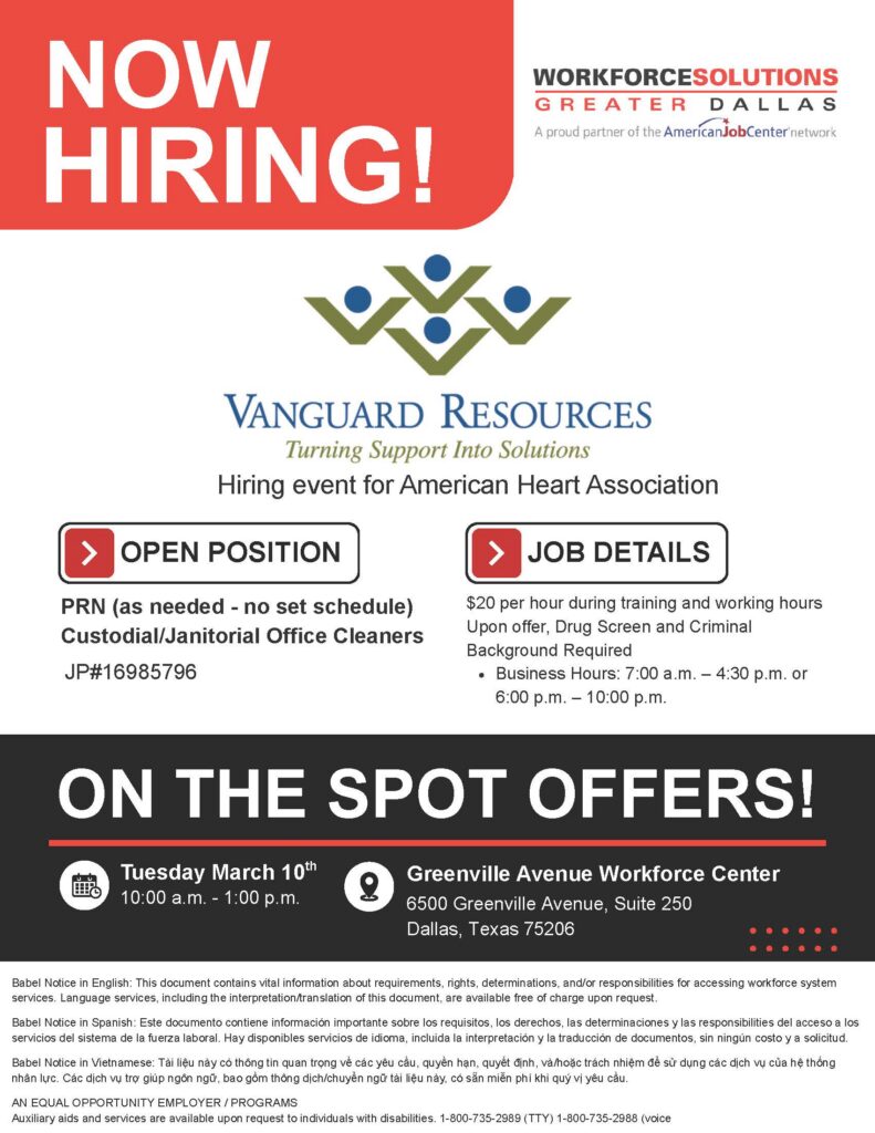 Greenville Workforce Center Job Fair - Workforce Solutions Greater Dallas